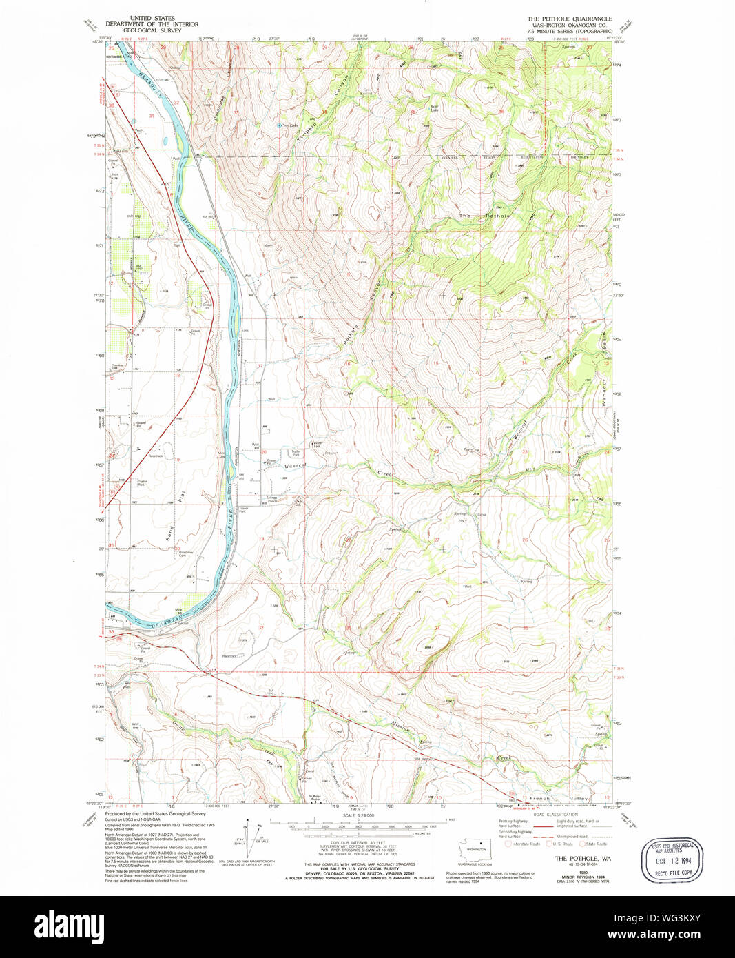 USGS Topo Map Washington State WA The Pothole 244255 1980 24000 ...