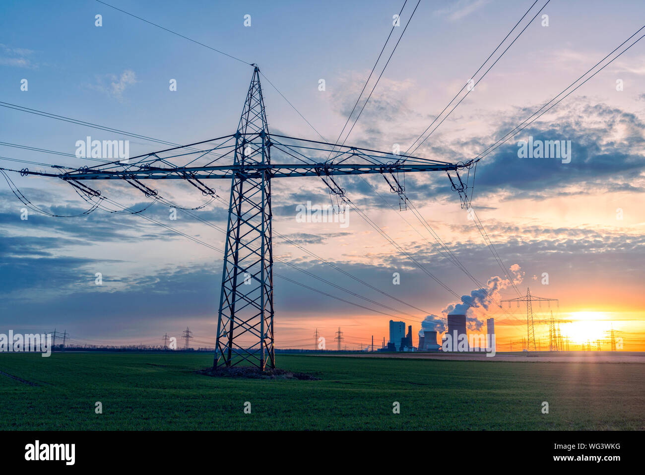 Architecture cloud electricity pylon grass hi-res stock photography and ...