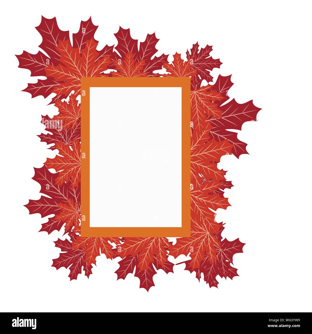 autumn leaves frame Fall Autumn Colorful Leaves Background. Vector ...