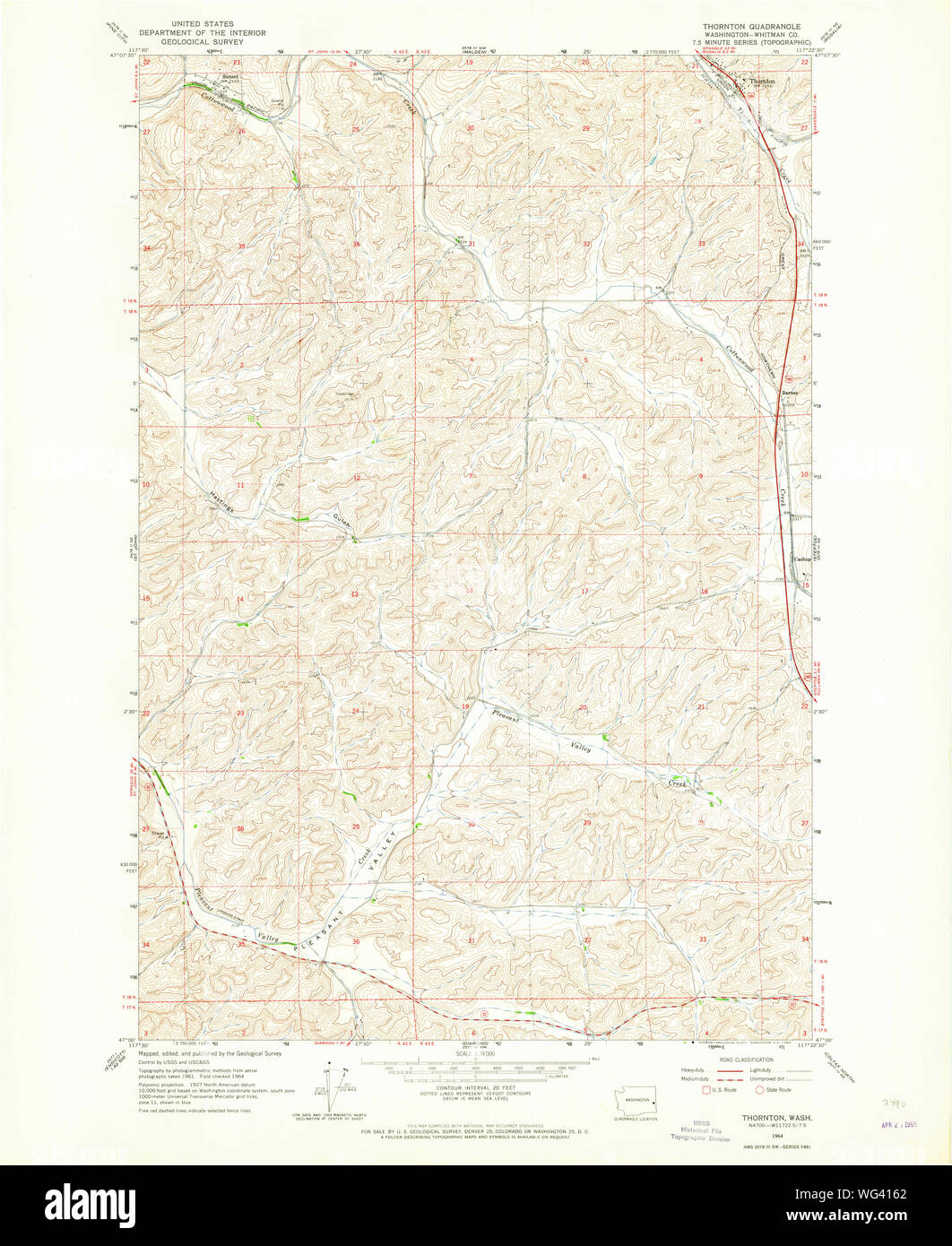 USGS Topo Map Washington State WA Thornton 244267 1964 24000 ...