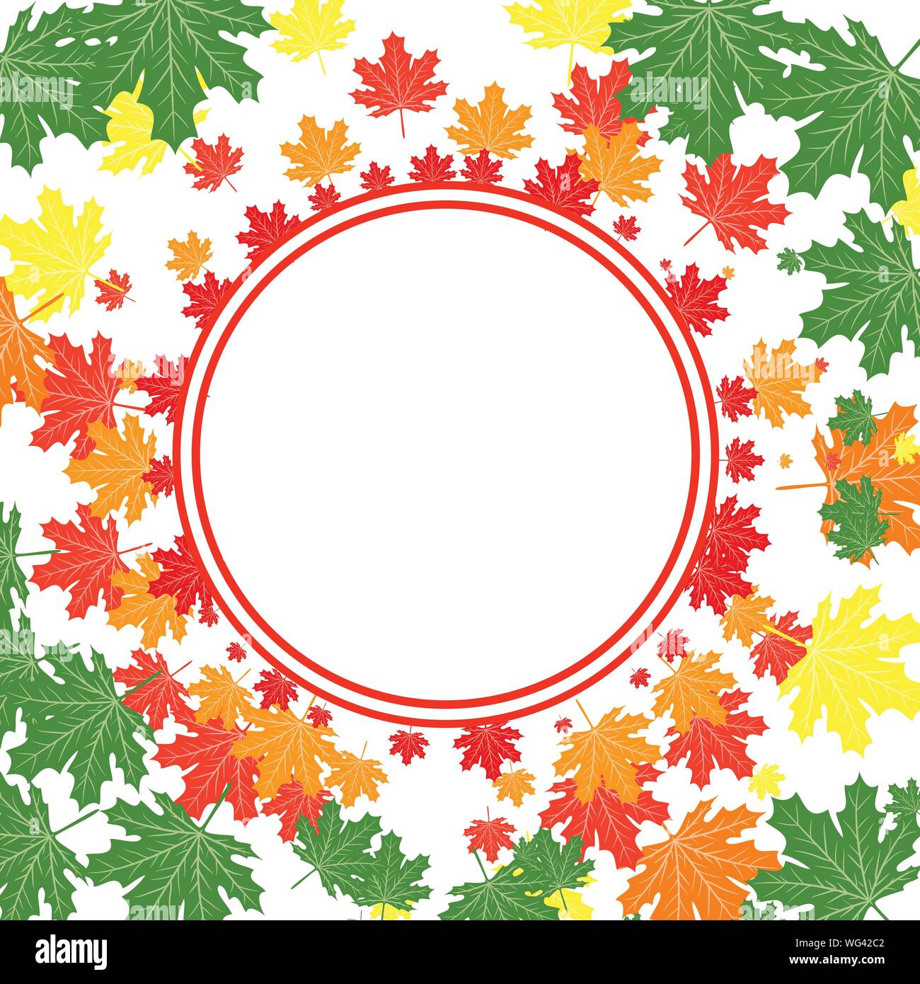 autumn leaves frame Fall Autumn Colorful Leaves Background. Vector ...