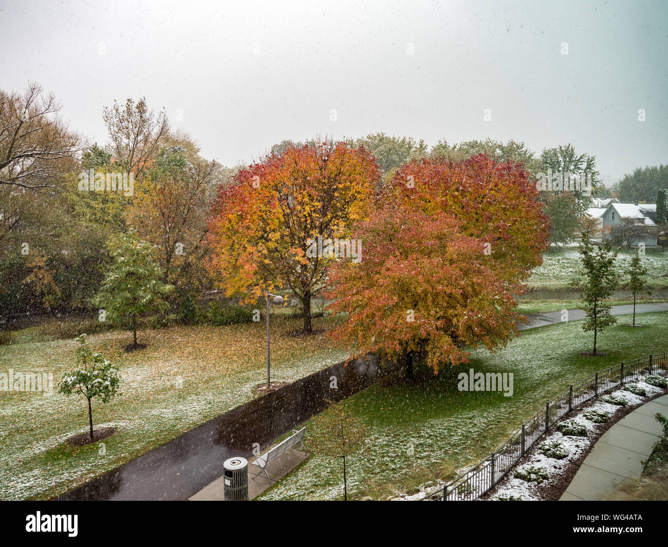Kutzky Park with fall foliage, changing leaves, Rochester, Minnesota ... Kutzky Park with fall foliage, changing leaves, Rochester, Minnesota ...