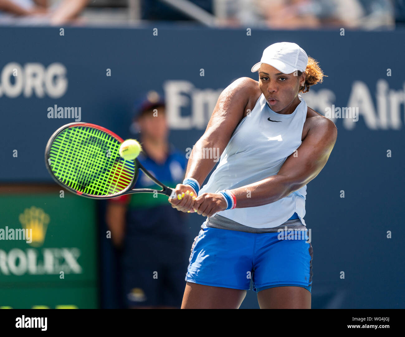New York, NY - August 31, 2019:Taylor Townsend (USA) in action during ...