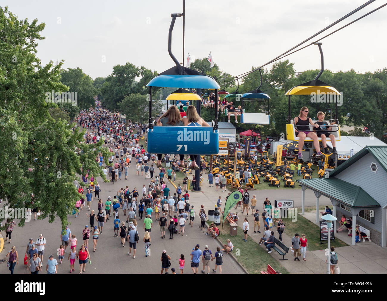 Minneapolis, Minnesota/USA - August 25 2018: Crowds and gondola ride at Minnesota State Fair ...