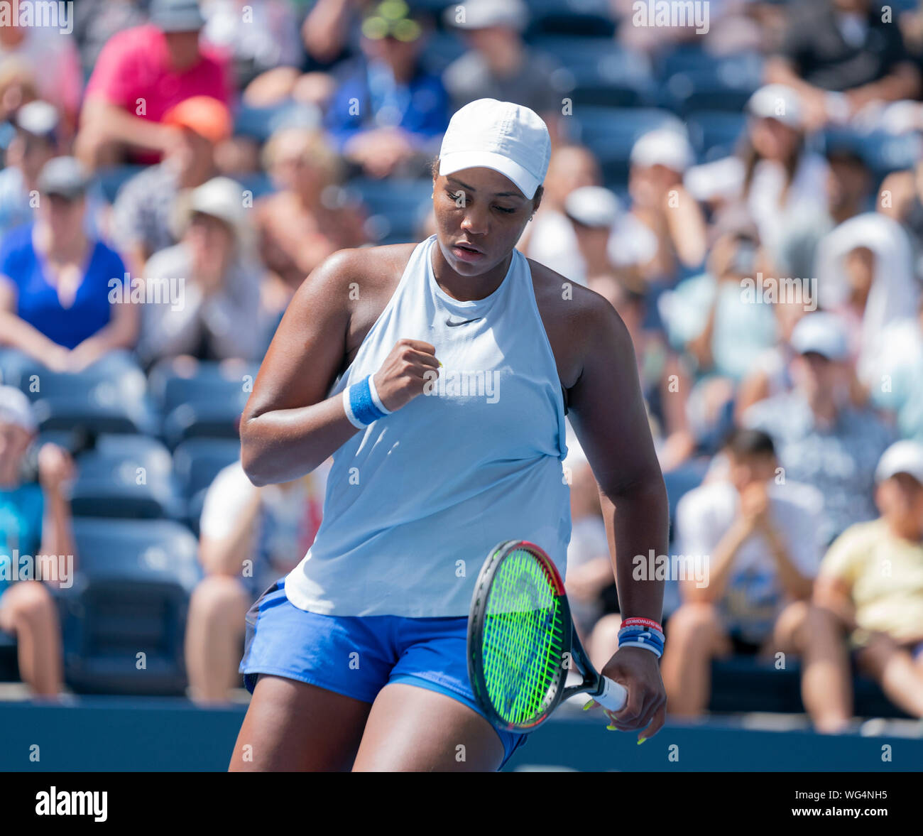 New York, NY - August 31, 2019: Taylor Townsend (USA) reacts during ...