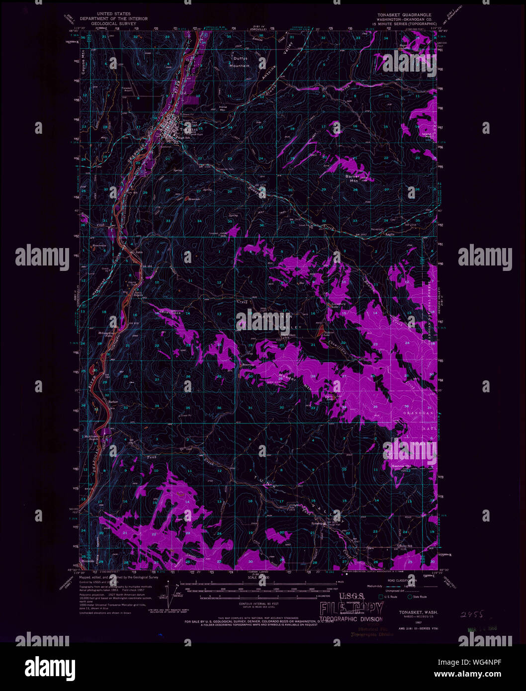 Tonasket map hi-res stock photography and images - Alamy