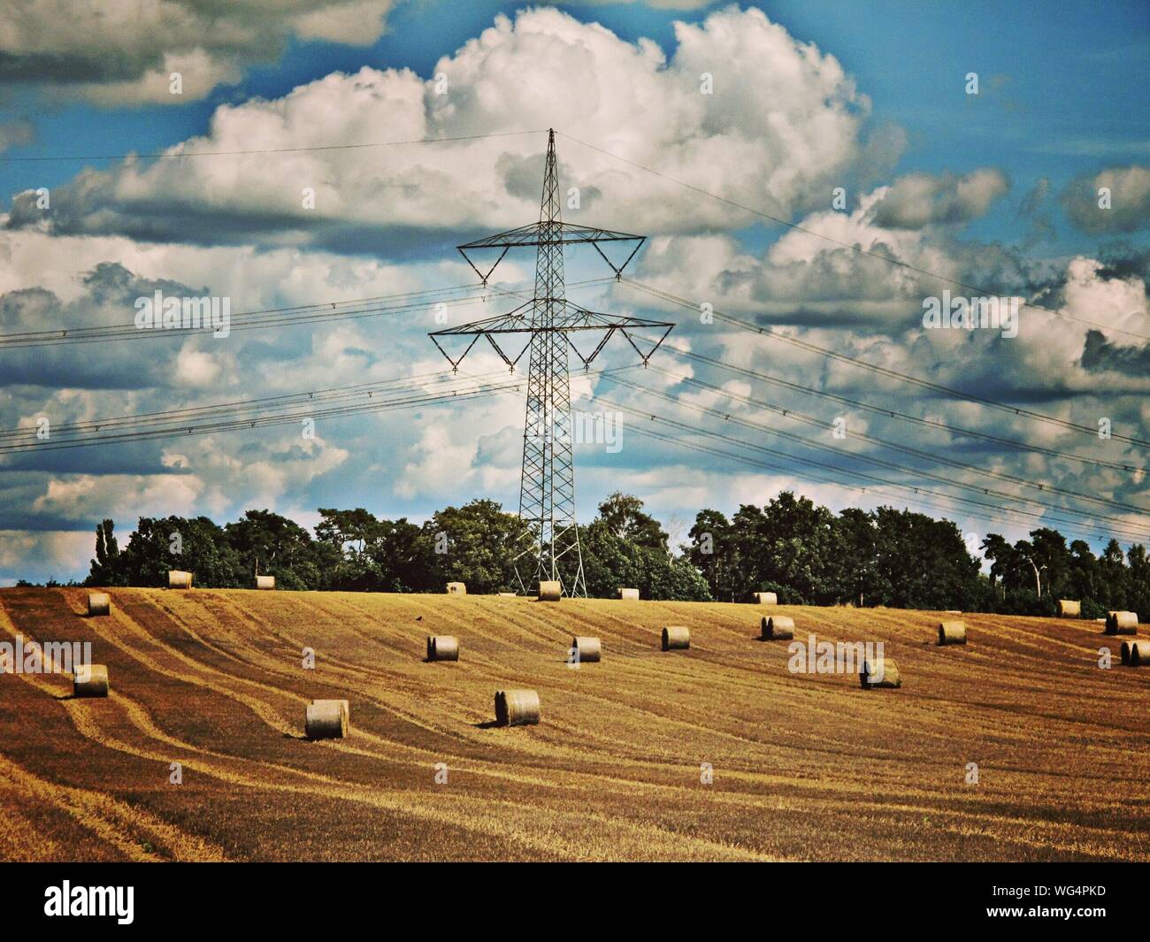 Wind turbine in hay bales hi-res stock photography and images - Alamy