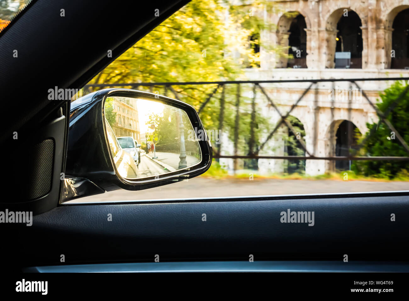 Reflection On Side-view Mirror Of Car Stock Photo - Alamy