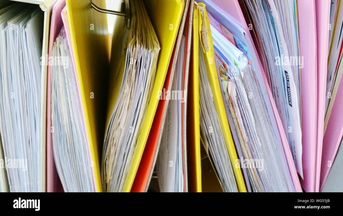 Colorful paperwork hi-res stock photography and images - Alamy