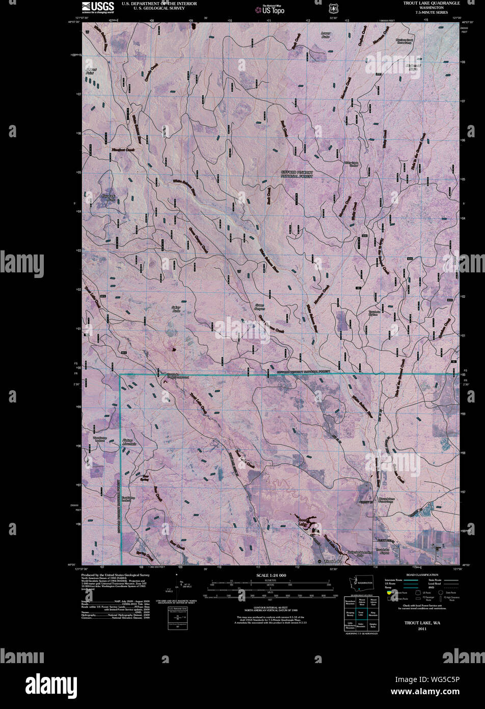 Map of trout lake washington hi-res stock photography and images - Alamy