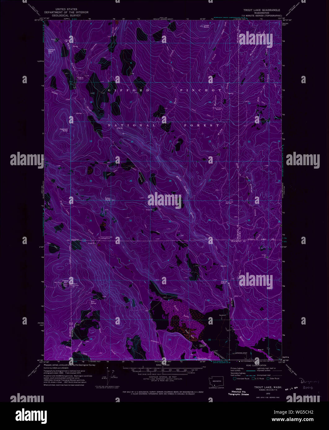 Map of trout lake washington hi-res stock photography and images - Alamy