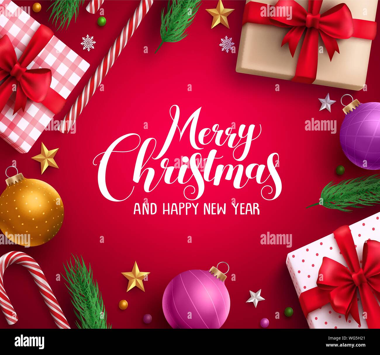 Christmas card vector background with merry christmas greeting text ...