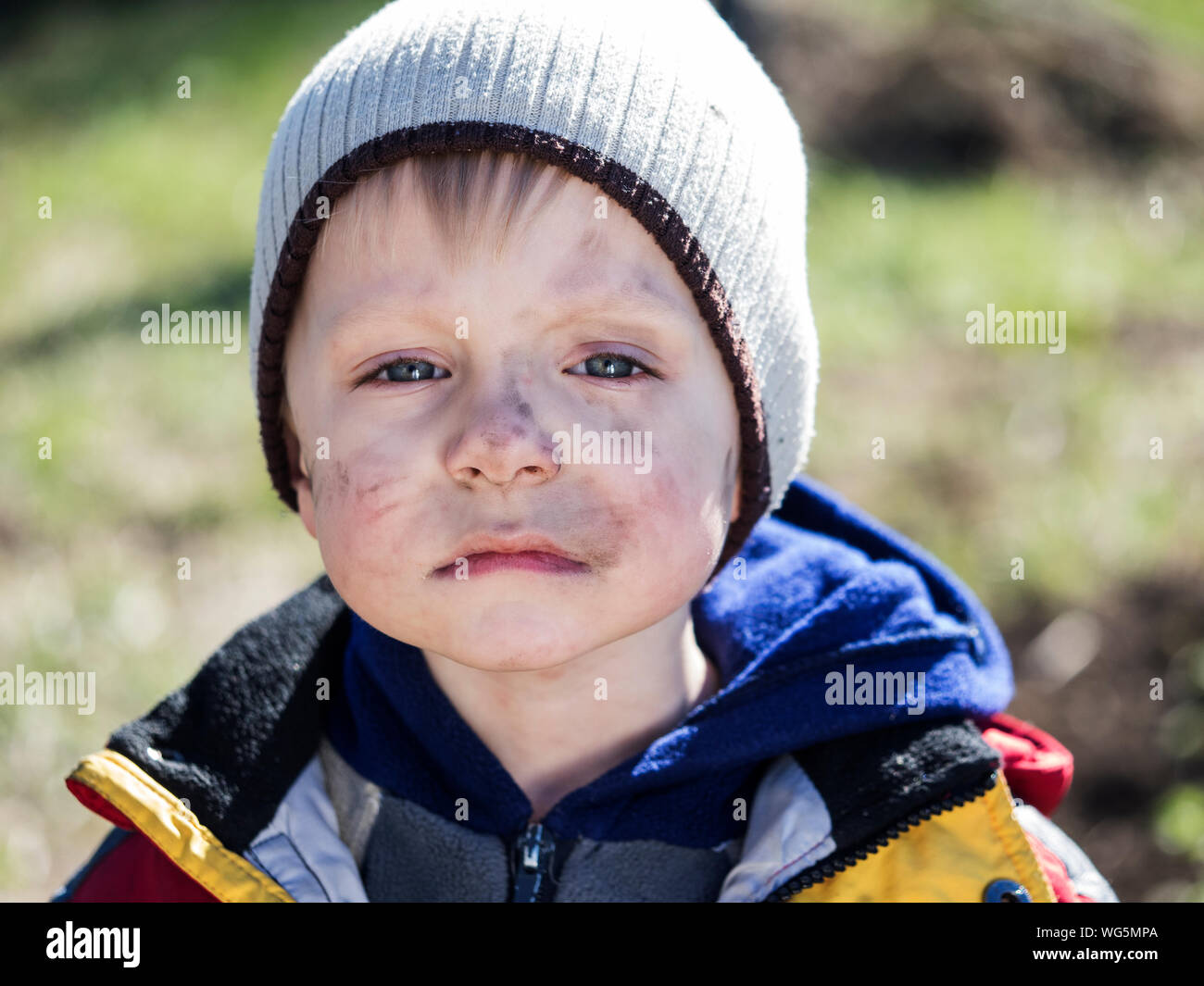 Caucasian boy face close up hi-res stock photography and images - Alamy