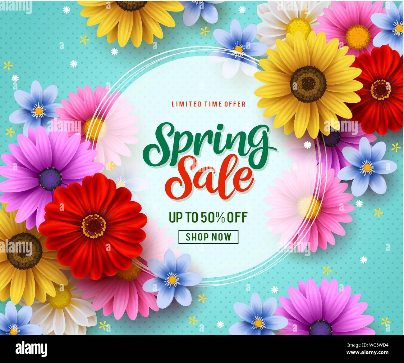 Colorful flowers in shop Stock Vector Images - Alamy