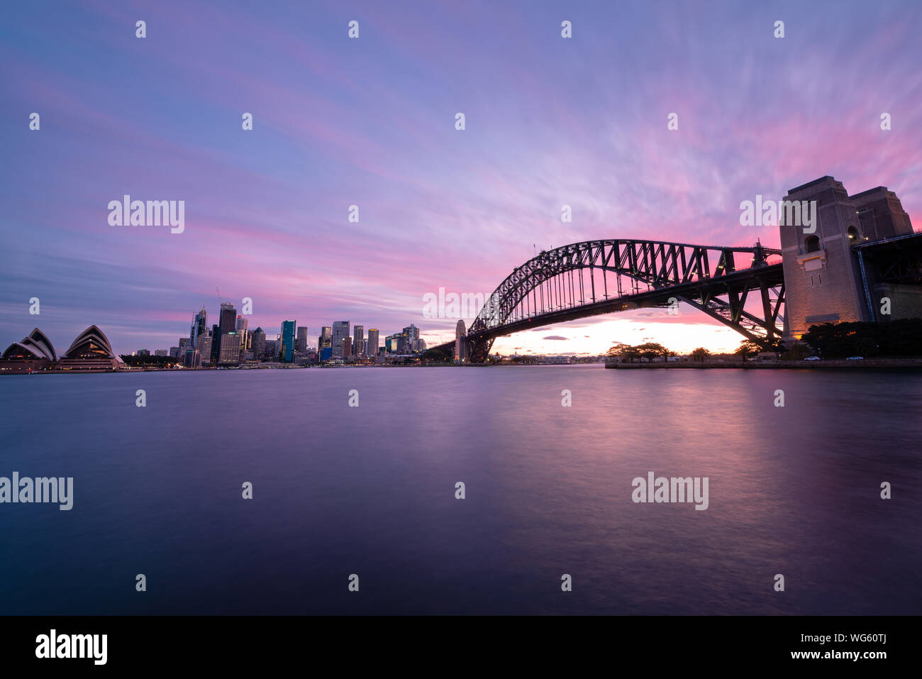 Sunset over Sydney Harbour Bridge Stock Photo - Alamy