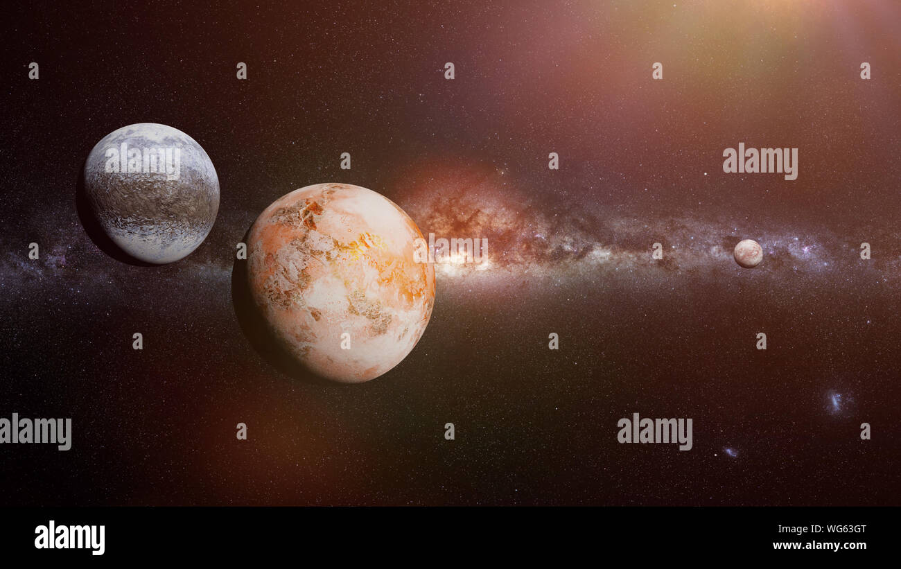 alien worlds, planets in distant solar system Stock Photo - Alamy