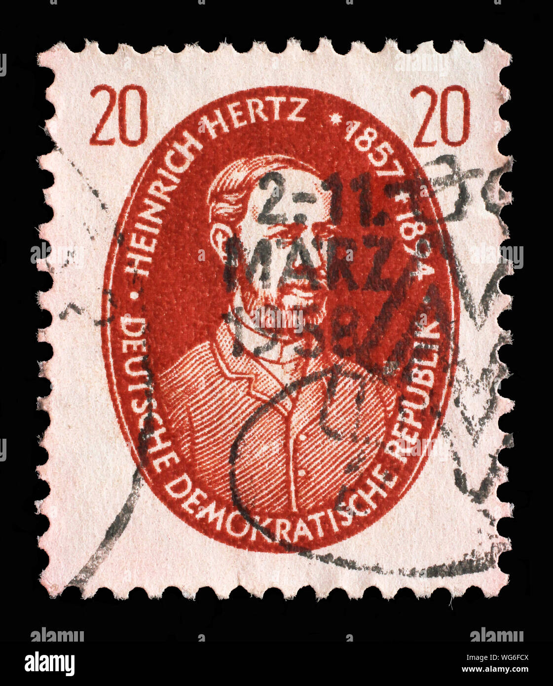 Stamp issued in Germany - Democratic Republic (DDR) shows Heinrich ...