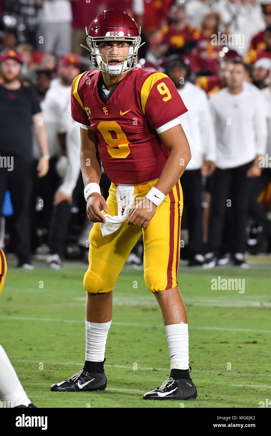 August 31, 2019 Los Angeles, CA.USC Trojans quarterback Kedon Slovis #9 ...