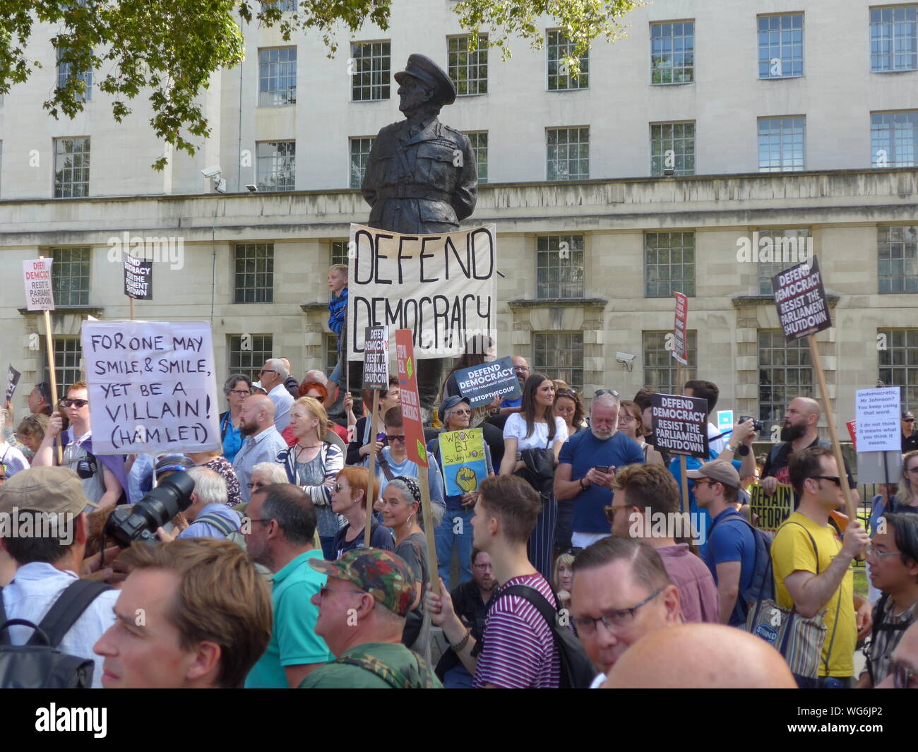 Thousands gather in Whitehall on 1st September 2019 to protest against ...