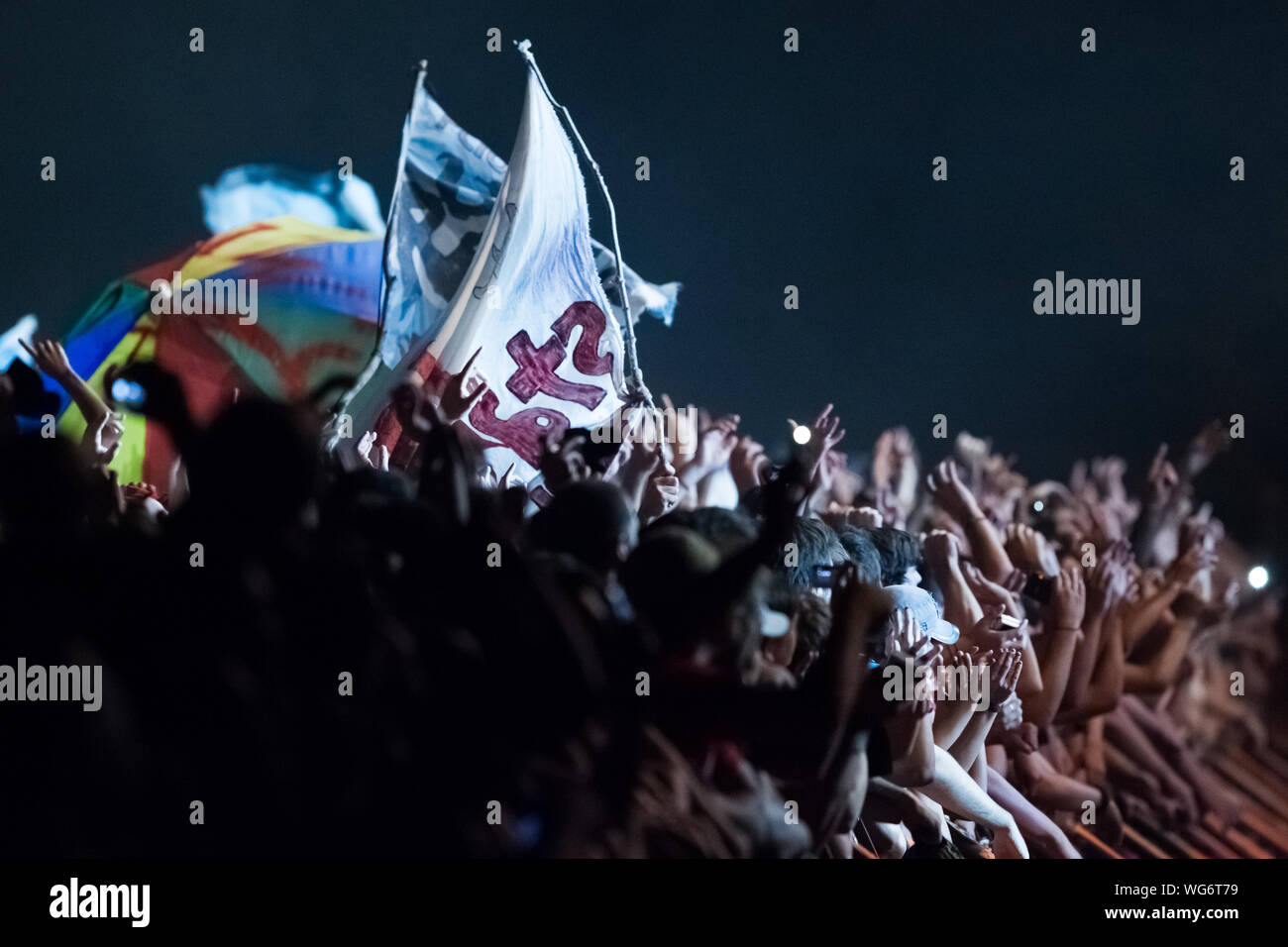 Flags in the night hi-res stock photography and images - Alamy