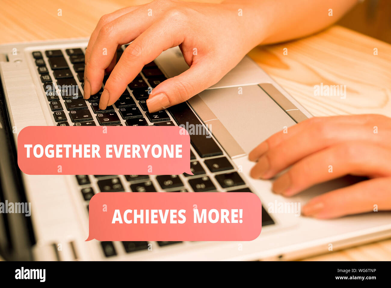 Handwriting text writing Together Everyone Achieves More. Conceptual ...