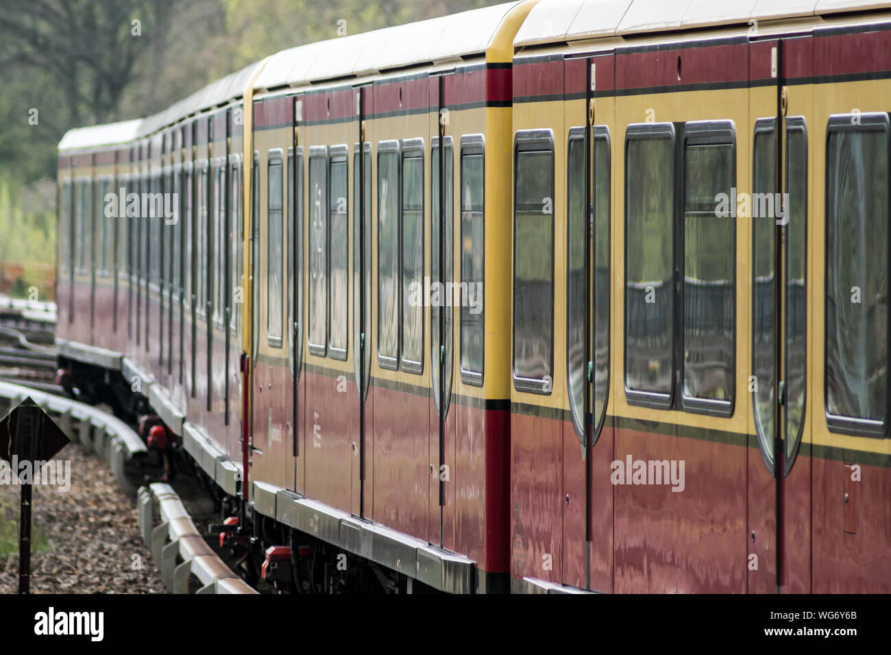 Red passenger train hi-res stock photography and images - Alamy