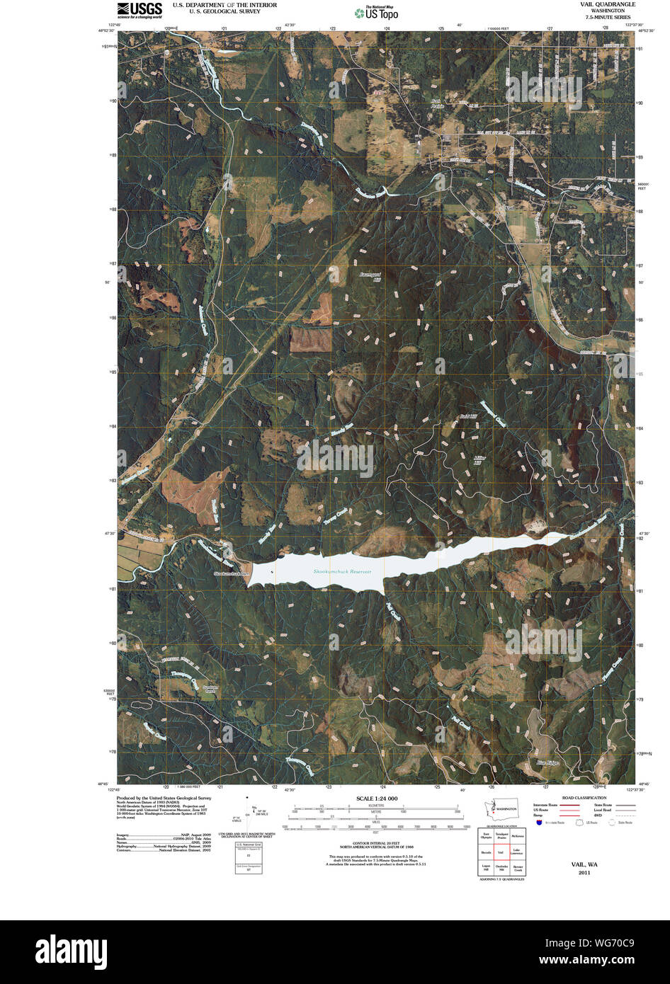 USGS Topo Map Washington State WA Vail 20110405 TM Restoration Stock ...