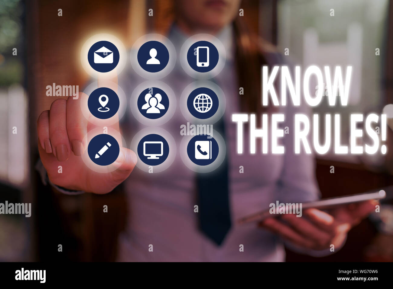 Text sign showing Know The Rules. Business photo text set explicit or ...