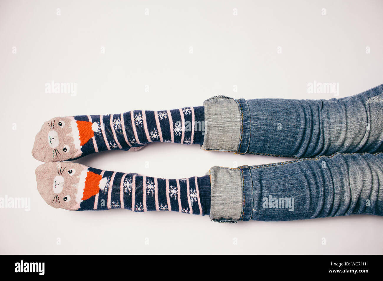 Human leg wearing jeans socks hi-res stock photography and images - Alamy