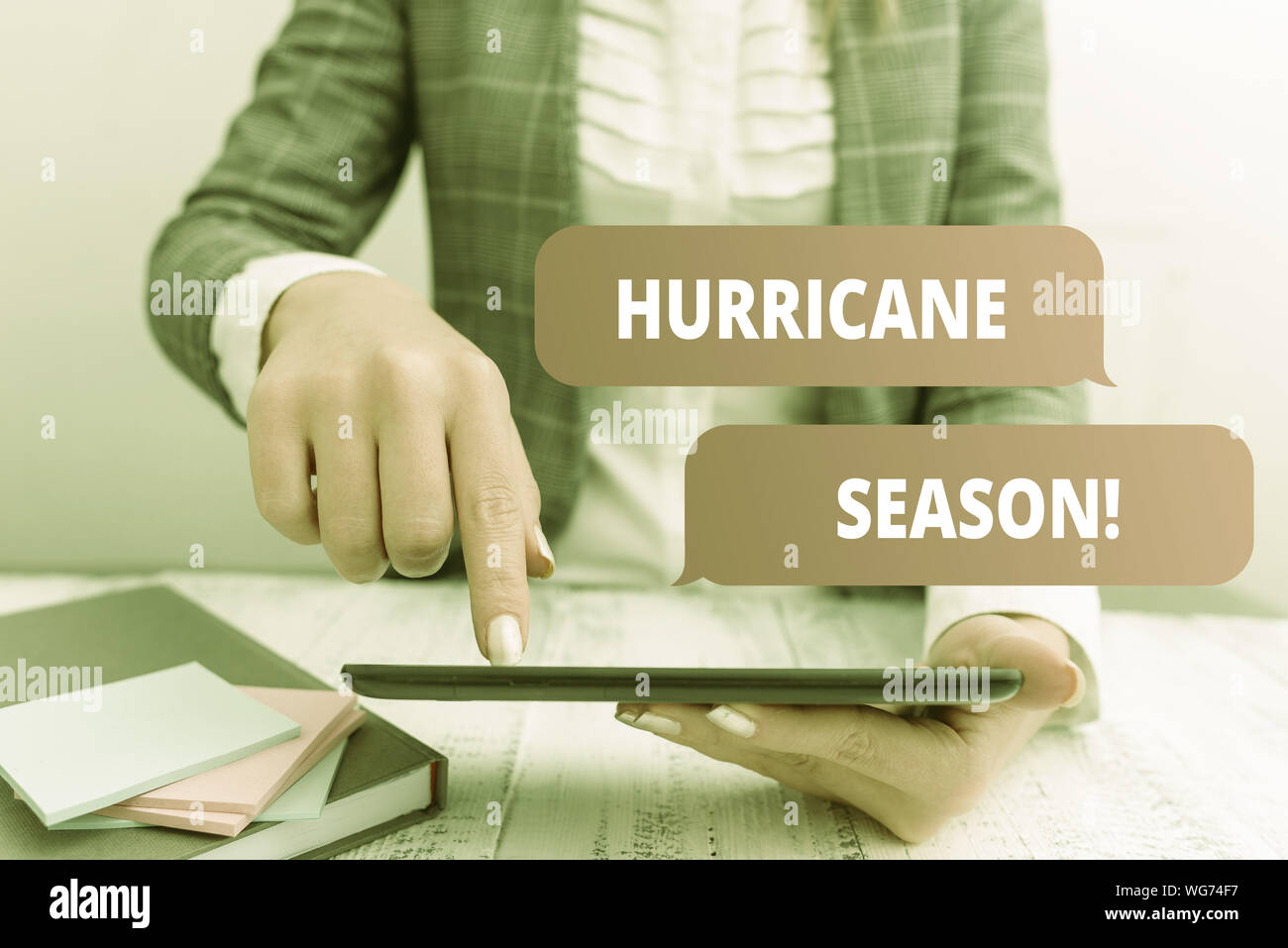 Writing note showing Hurricane Season. Business concept for time when ...