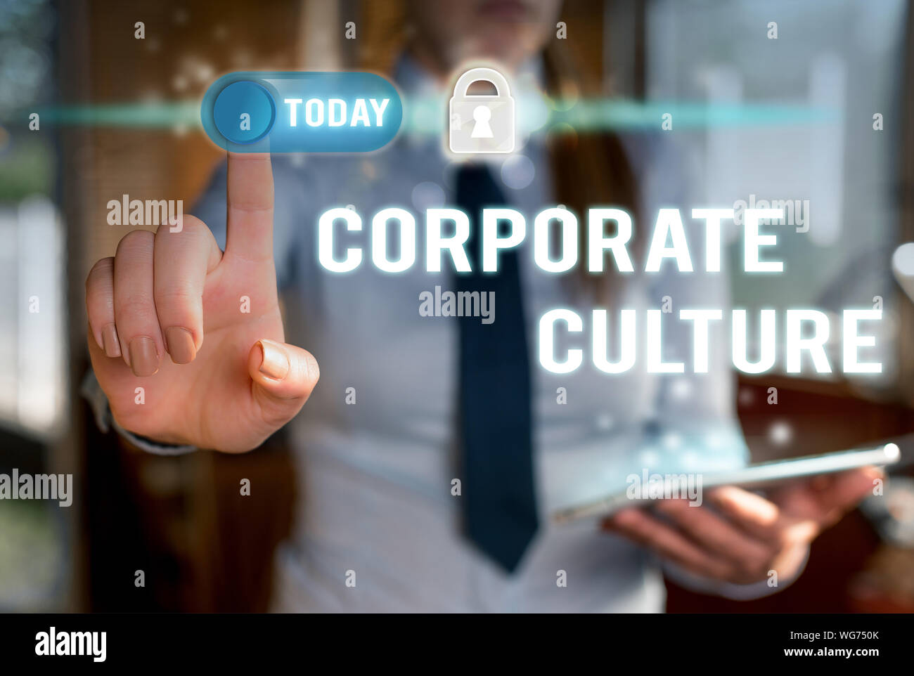 Writing note showing Corporate Culture. Business concept for pervasive ...