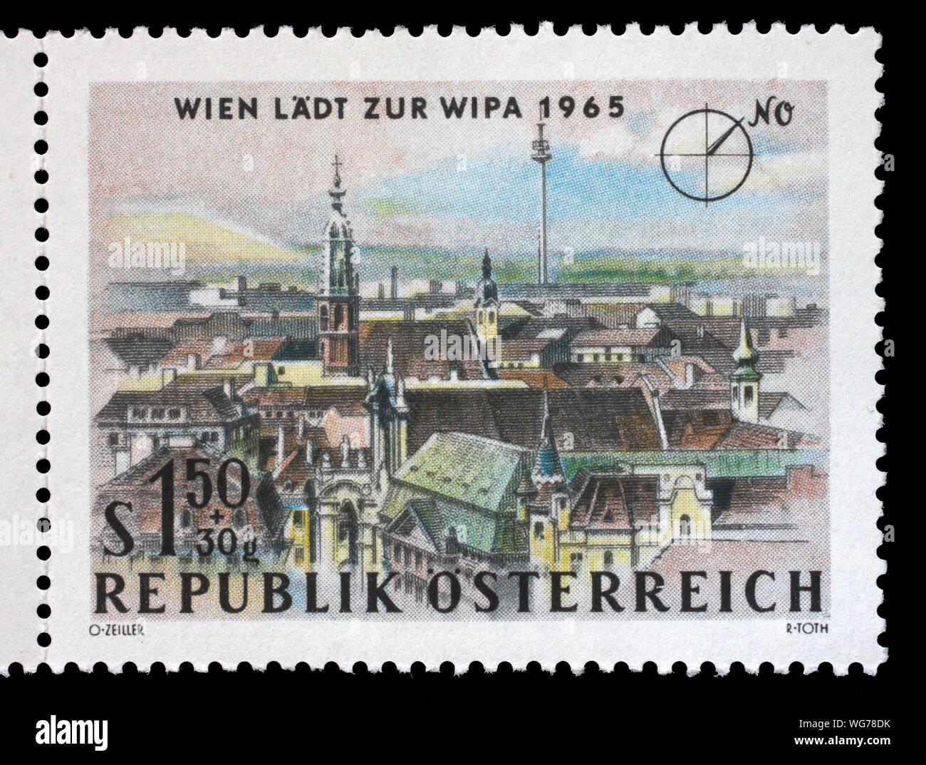 Stamp printed in Austria shows North East Vienna, circa 1964 Stock ...