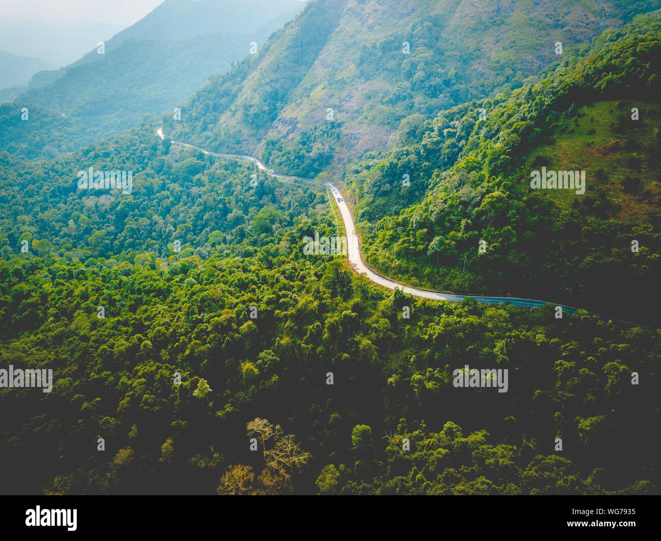 Aerial View Of Tree Mountains Stock Photo - Alamy