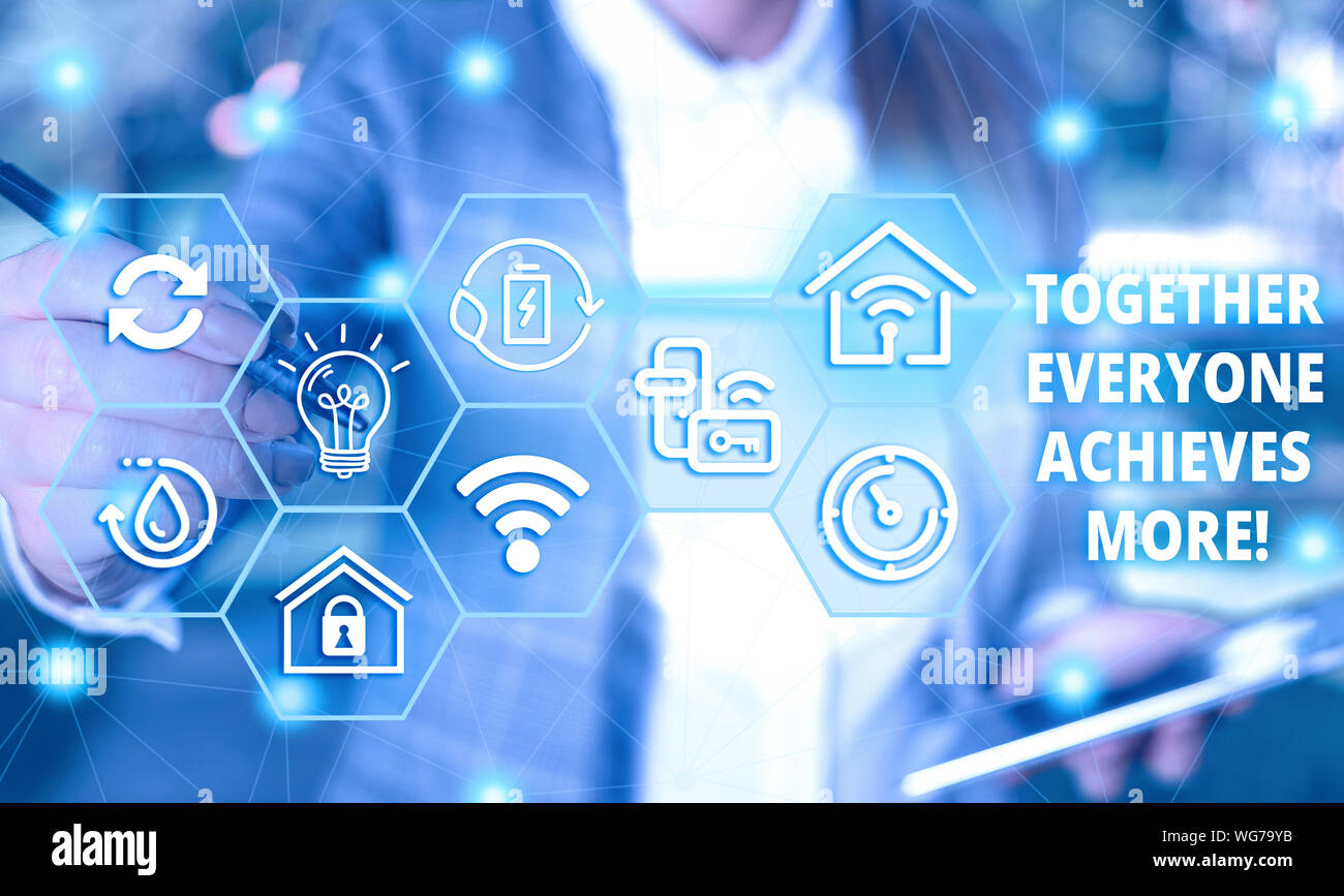 Handwriting text Together Everyone Achieves More. Conceptual photo ...