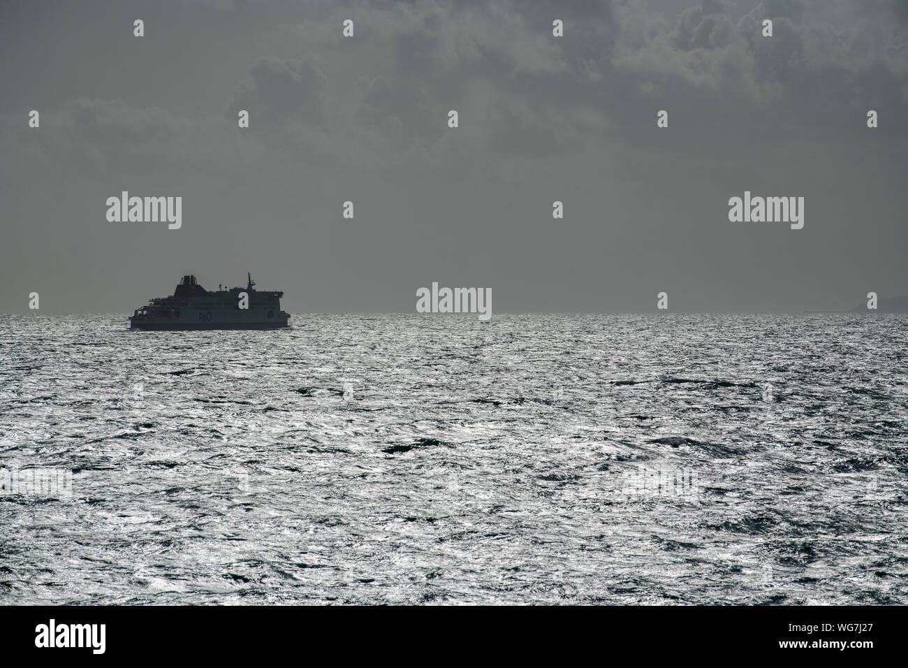 A P&O cross channel ferry crossing between Calais in France and Dover ...