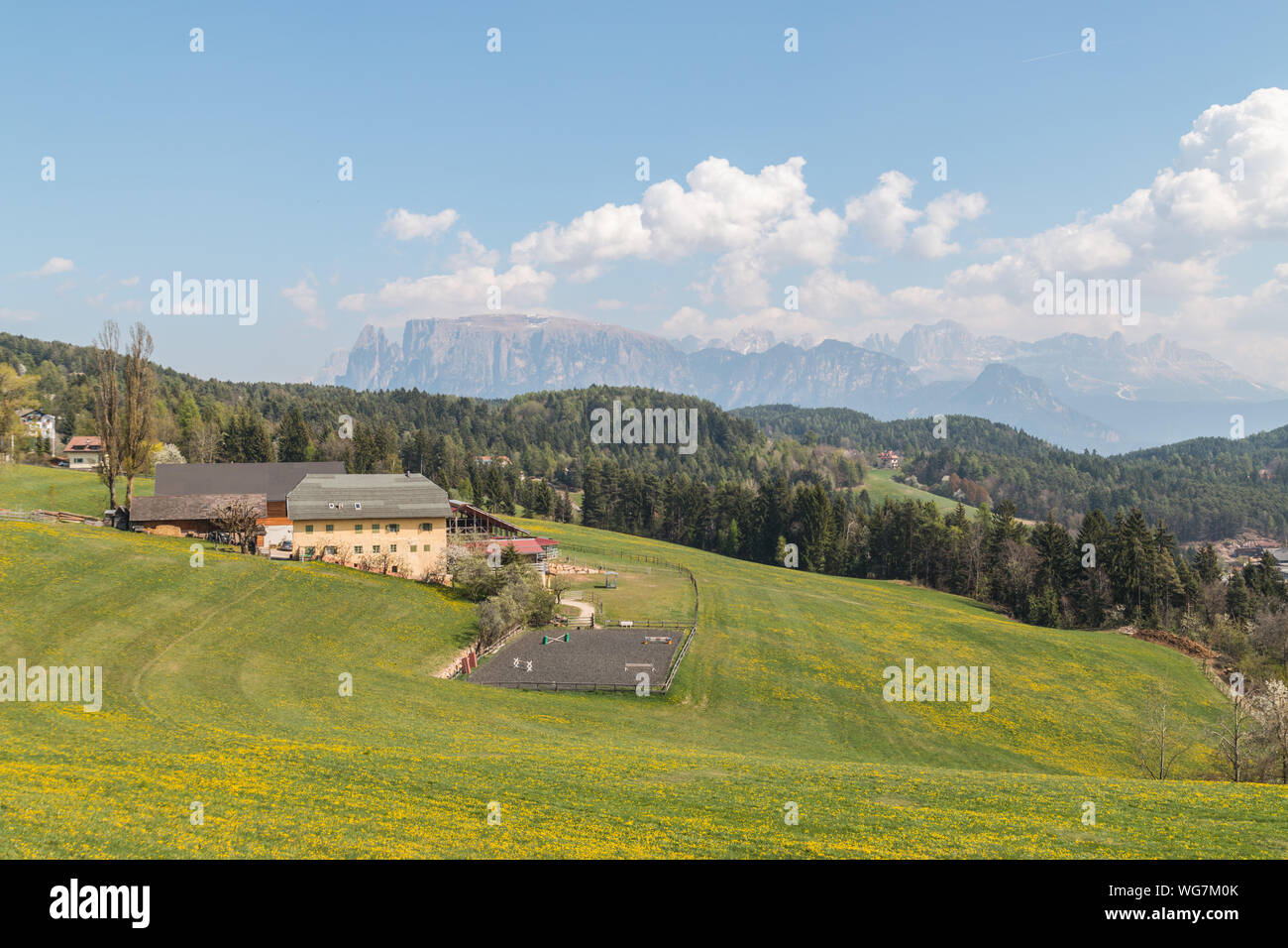 Renon plateau and its earth pyramids europe hi-res stock photography ...