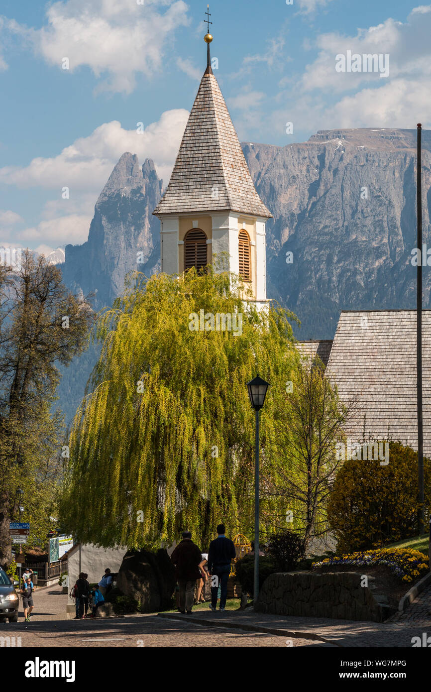 Renon plateau and its earth pyramids europe hi-res stock photography ...