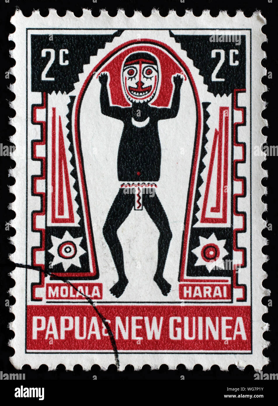 Stamp from Papua New Guinea shows Molala Harai, series Folklore, Elema ...