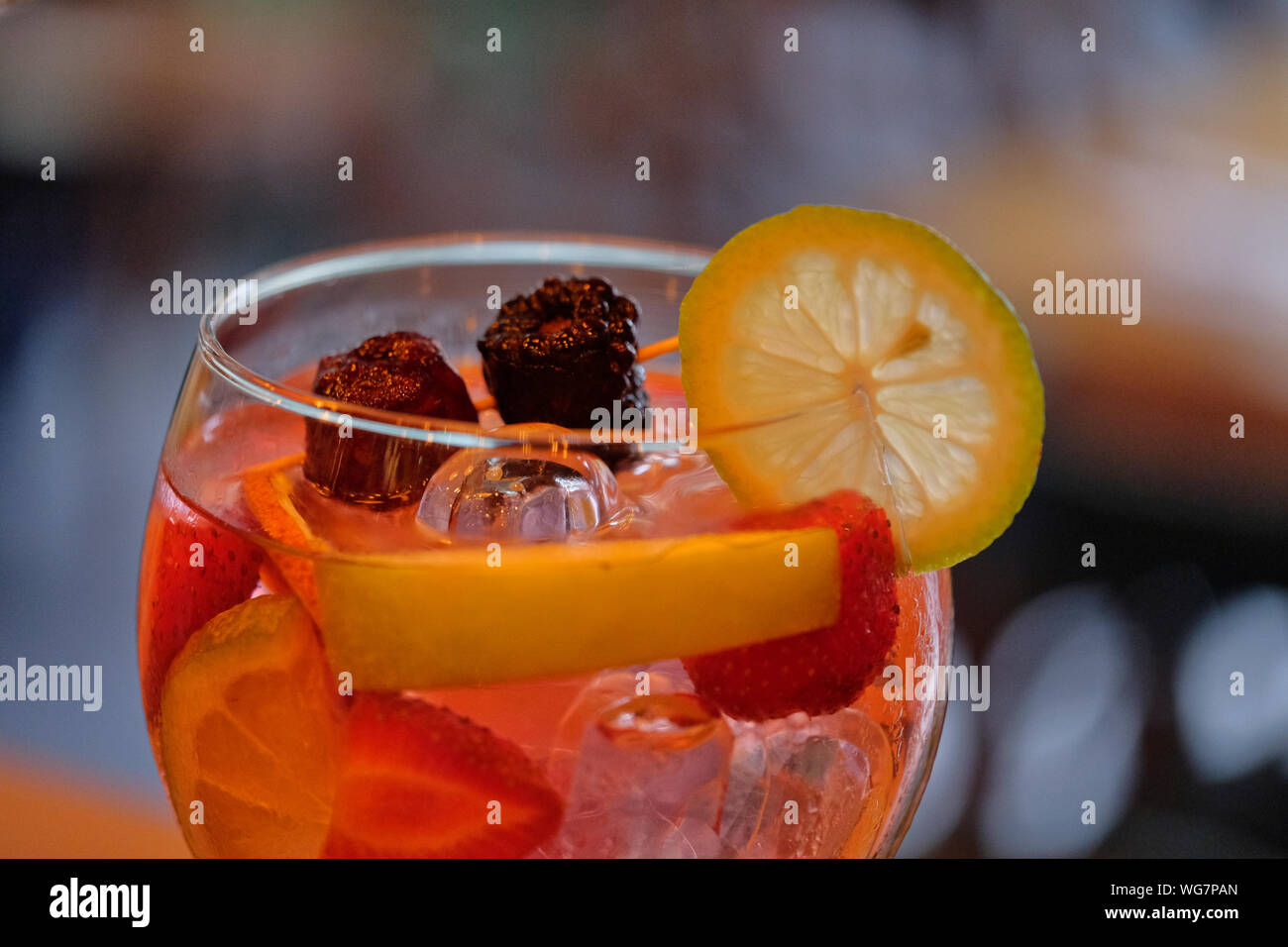 Exotic alcoholic cocktails. Fresh summer cocktail Stock Photo - Alamy