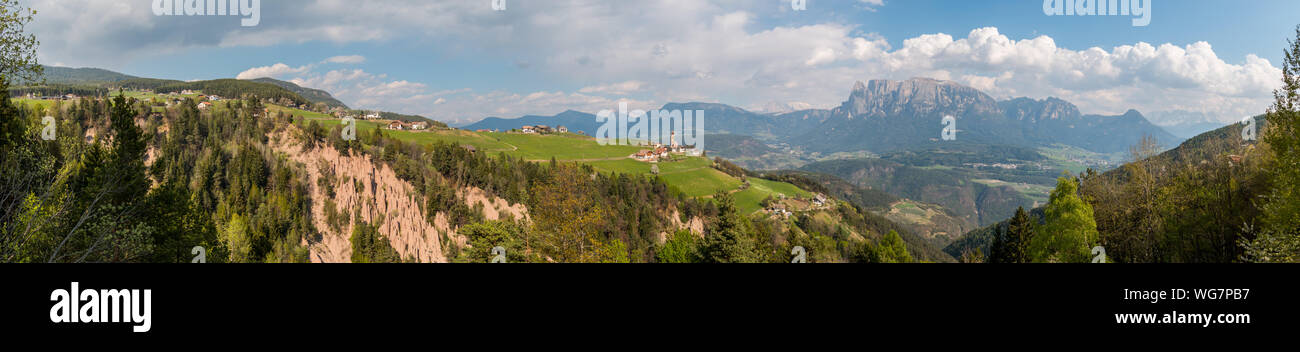 Renon plateau and its earth pyramids europe hi-res stock photography ...