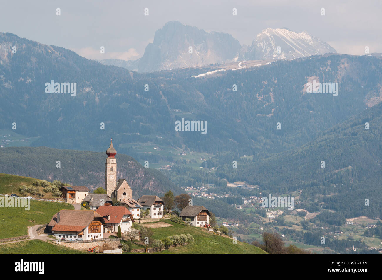 Renon plateau and its earth pyramids europe hi-res stock photography ...