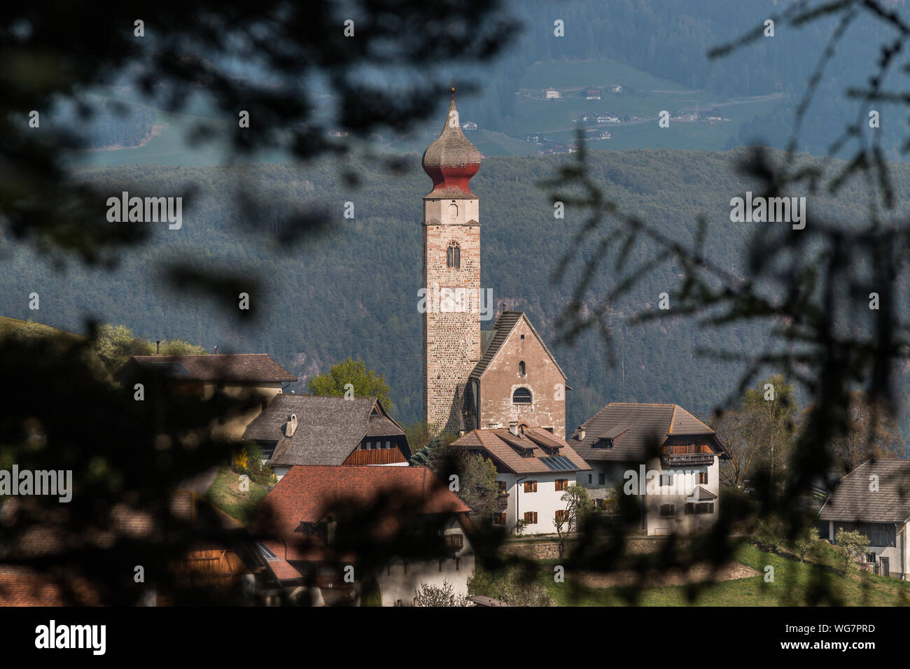 Renon plateau and its earth pyramids europe hi-res stock photography ...