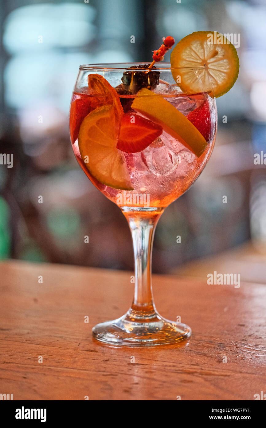Exotic alcoholic cocktails. Fresh summer cocktail Stock Photo - Alamy