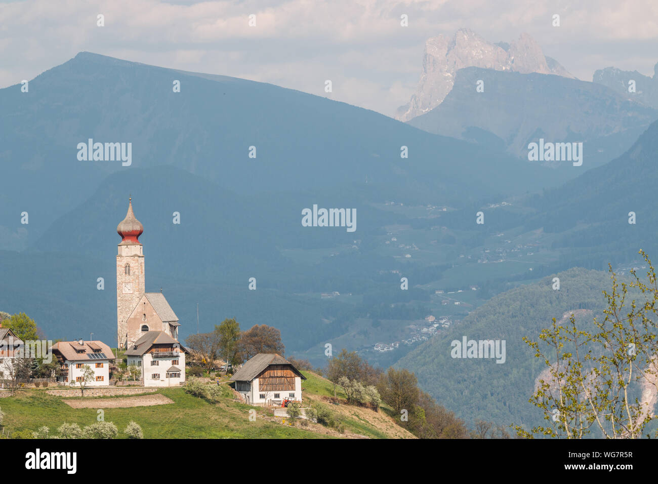 Renon plateau and its earth pyramids europe hi-res stock photography ...