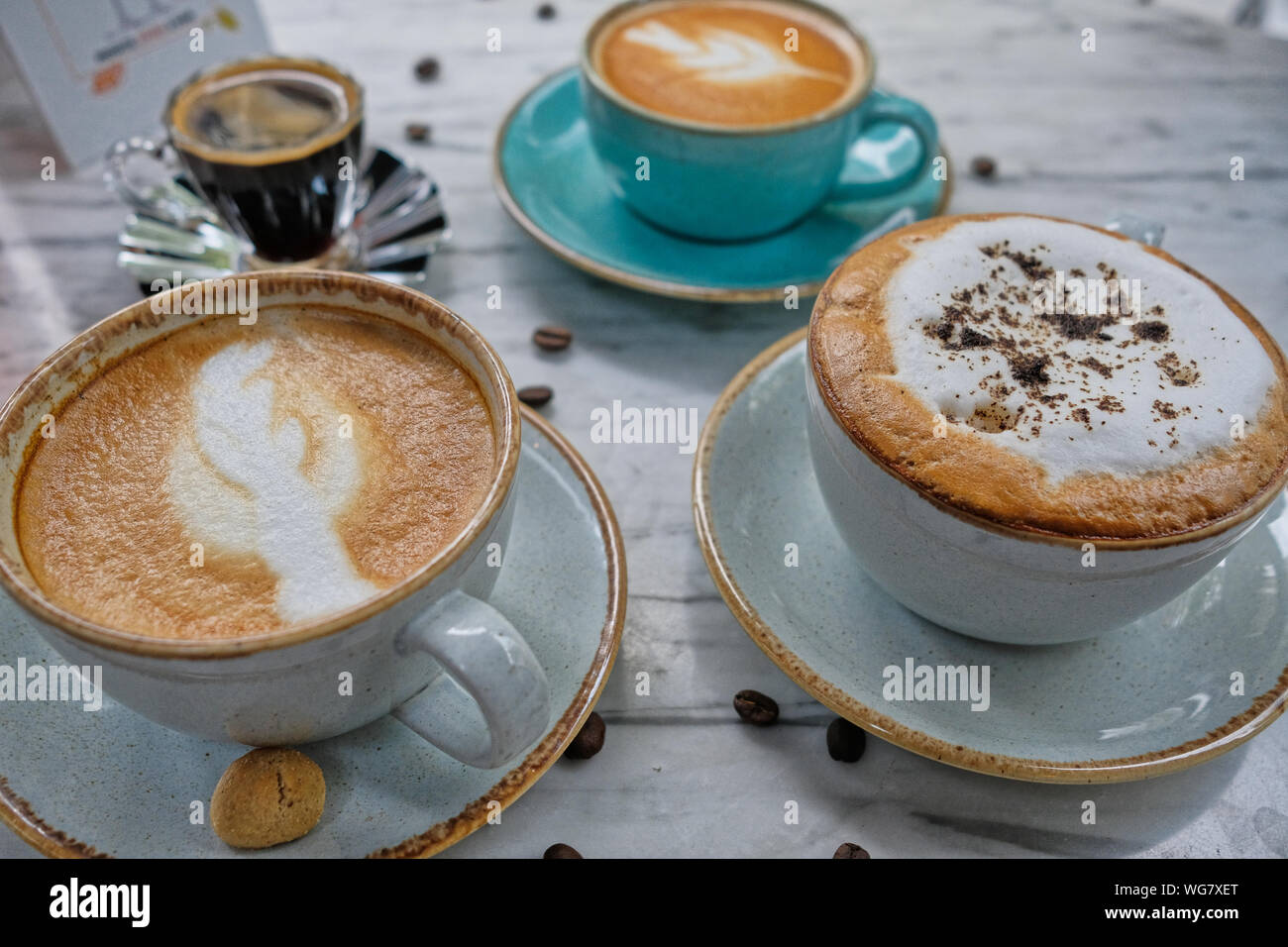 Top view cappuccino beautiful hi-res stock photography and images - Alamy