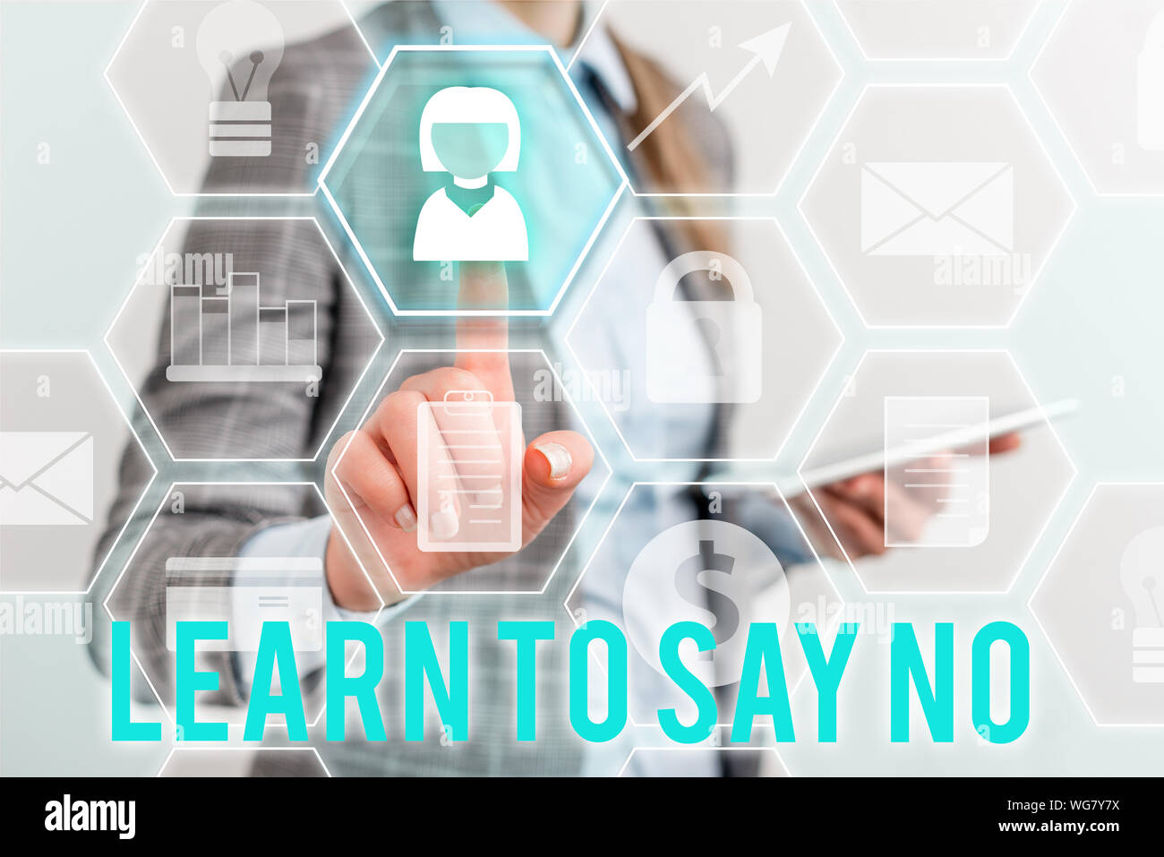 Writing note showing Learn To Say No. Business concept for decline or ...