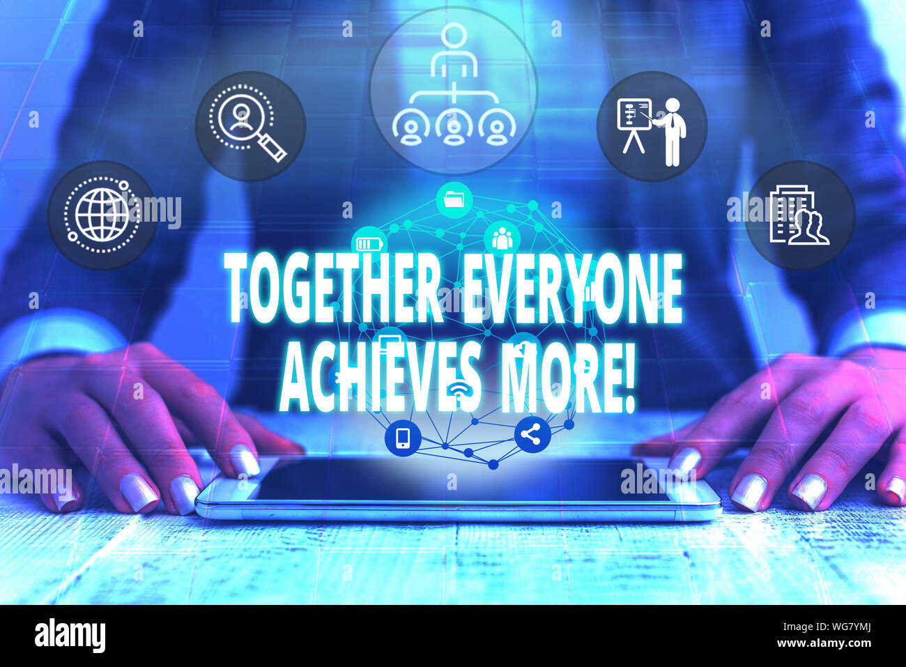 Handwriting text writing Together Everyone Achieves More. Conceptual ...