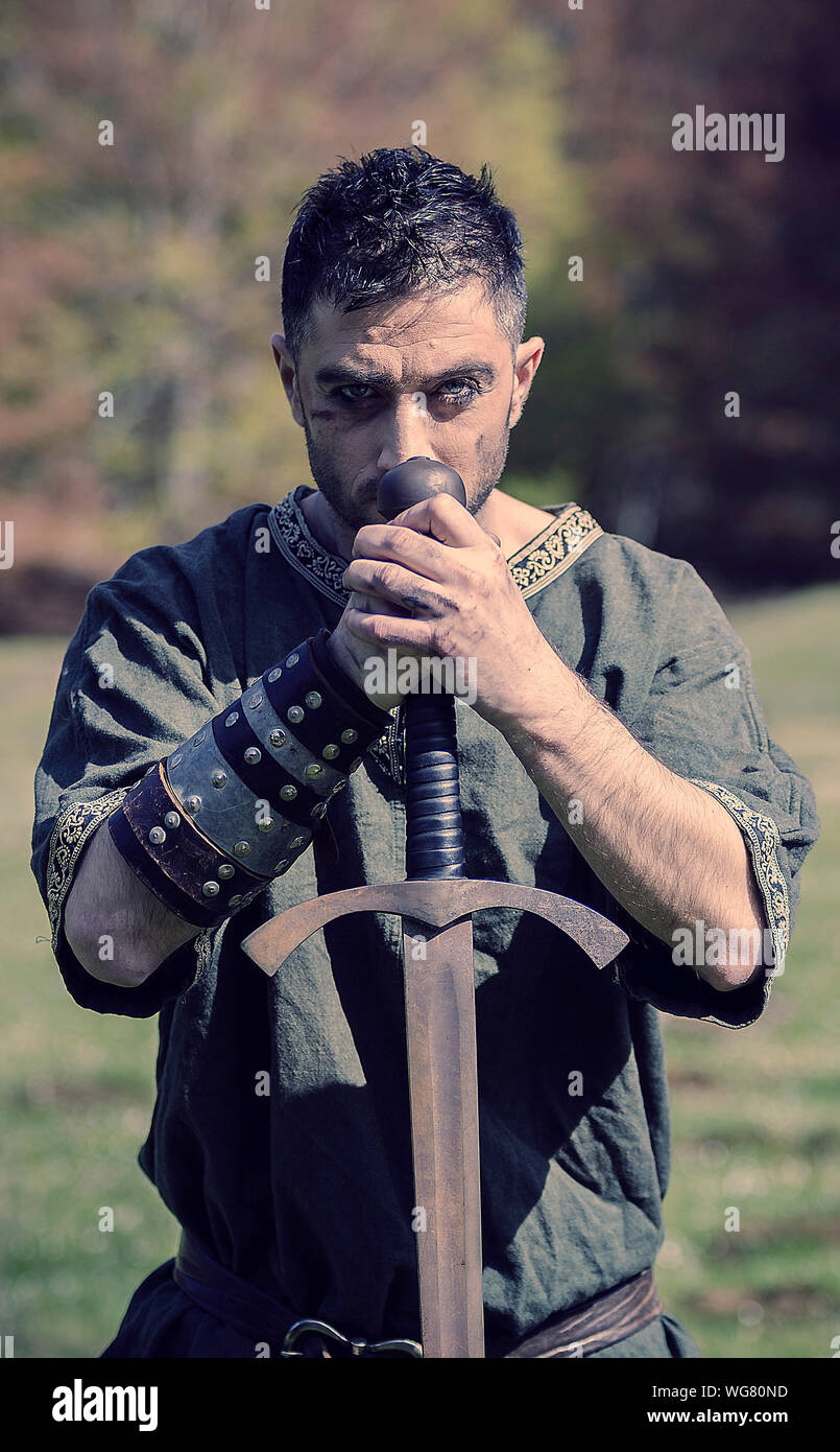 Wearing knight costume hi-res stock photography and images - Alamy