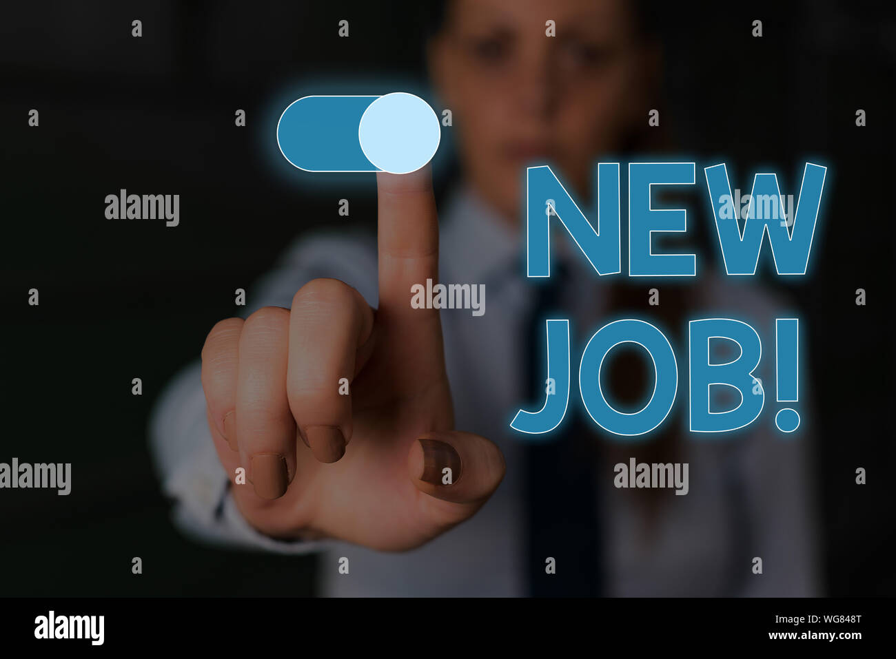 Writing note showing New Job. Business concept for recently having paid ...