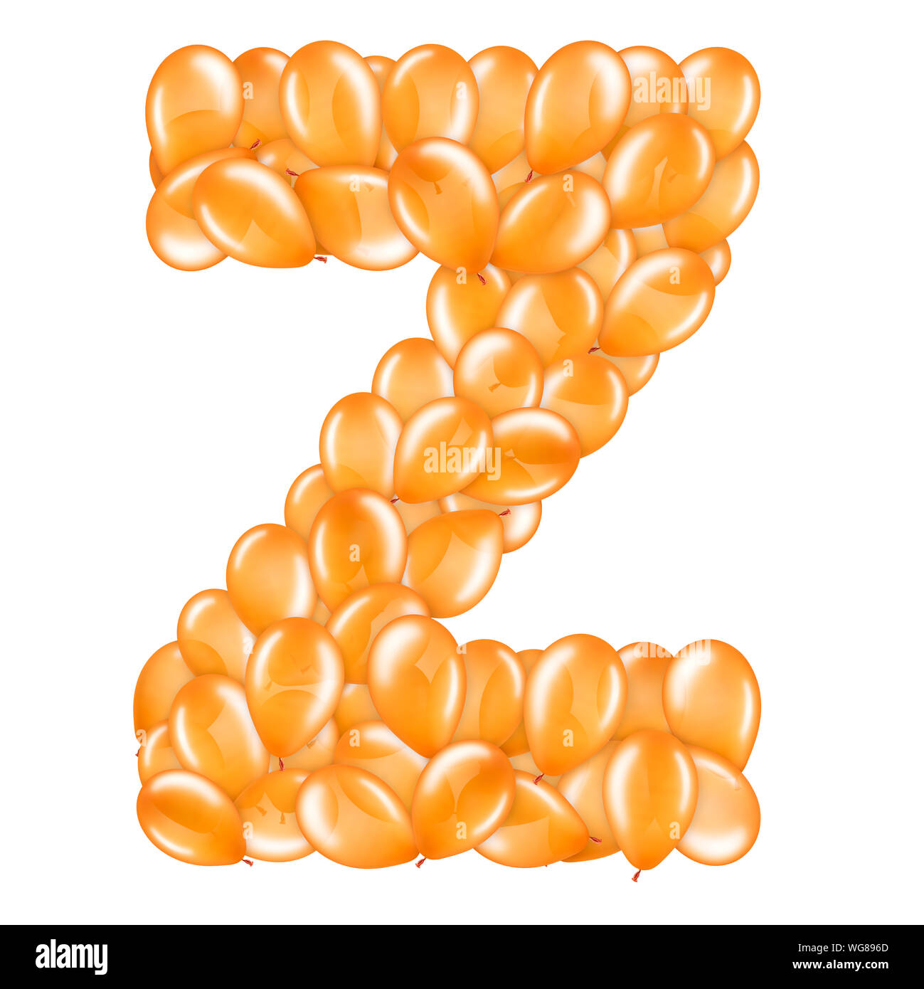 Orange letter Z from helium balloons part of English alphabet Stock ...